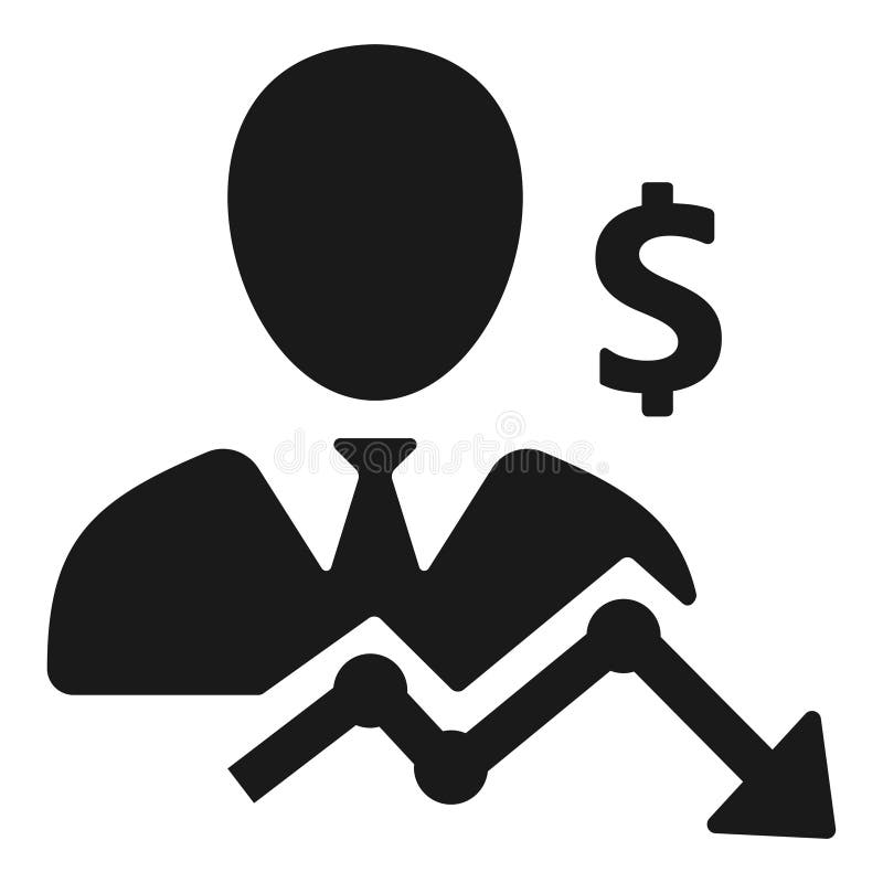 Simplistic Business Loss Vector Icon Stock Vector - Illustration of ...