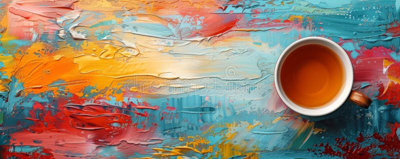 Teacup on Vibrant Textured Background Stock Photo - Image of abstract ...
