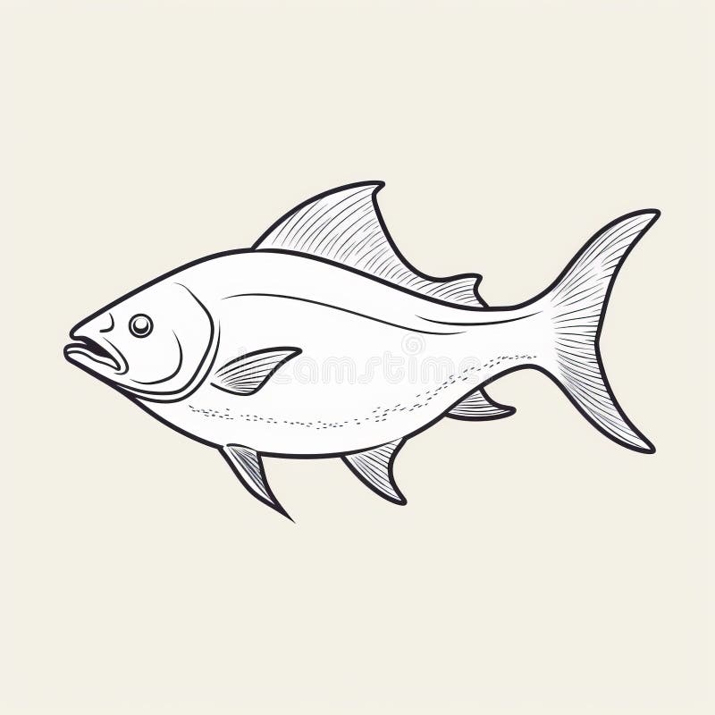 3d Fish Illustration Tench in Light Sky-blue and Beige Stock ...