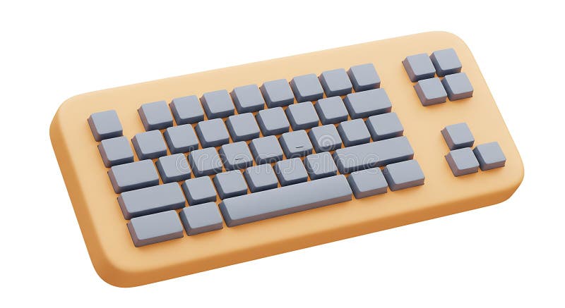 A Simplistic, Cartoon-style Keyboard Features a Beige Base with Gray ...