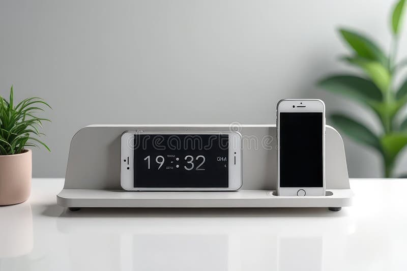 Simplistic Charging Stand Table Clock Concept Stock Illustration ...