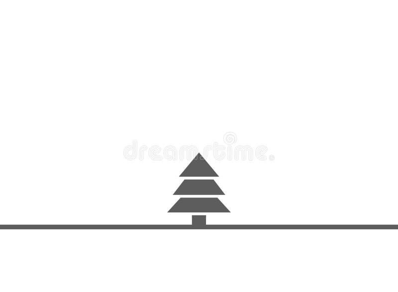 Simplistic Christmas Background: Grey Fir Tree with Stripe Stock ...