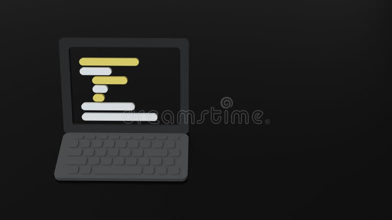 Simplistic Code on Minimalistic Device Black Stock Illustration ...