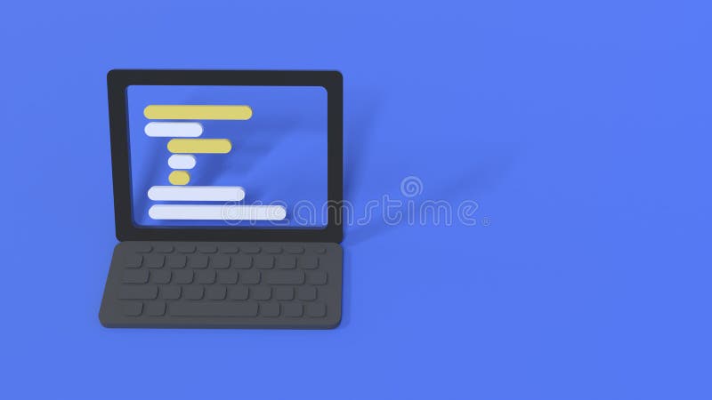 Simplistic Code on Minimalistic Device Blue Stock Illustration ...