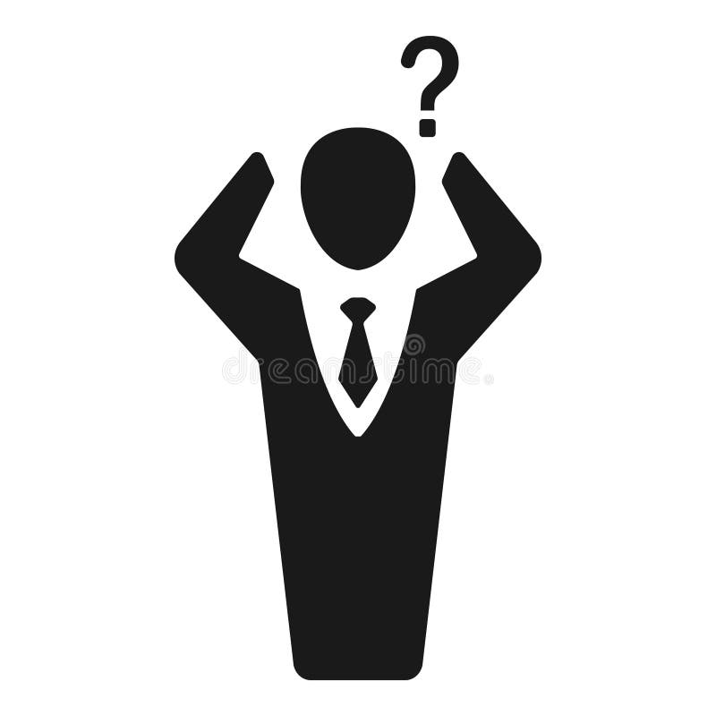 Simplistic Confused Businessman Icon Stock Vector - Illustration of ...