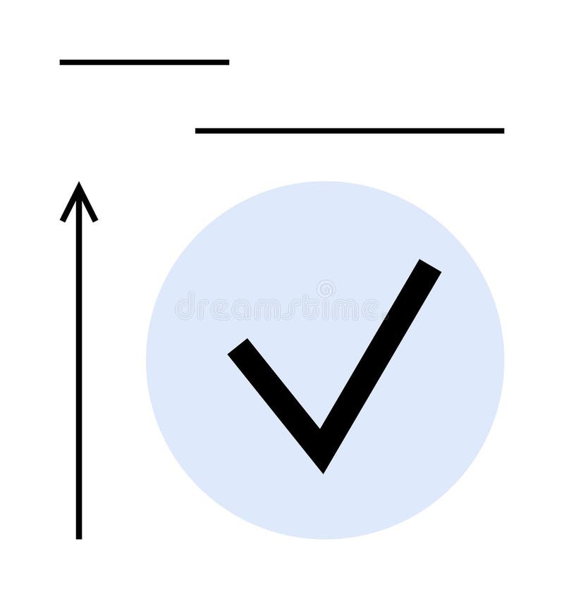 Simplistic Design with Arrow and Check Mark for Success and Growth ...