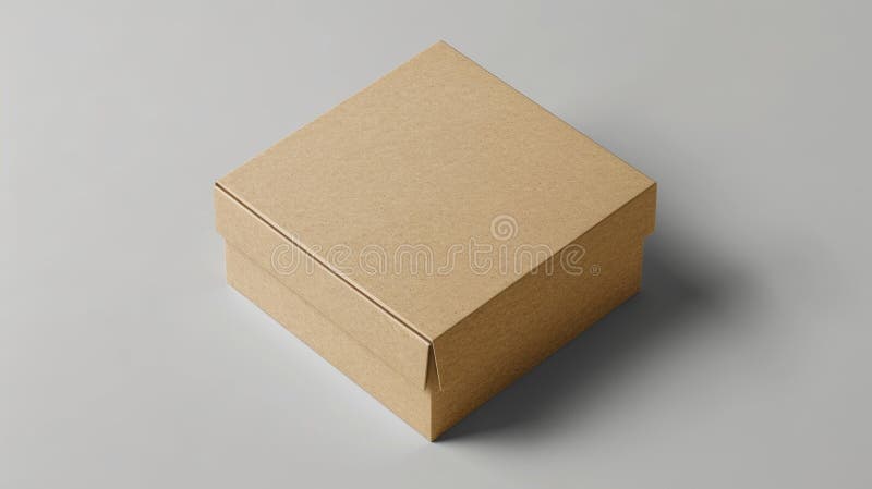 Simplistic Design on a Blank Mockup of a Kraft Paper Shipping Box ...