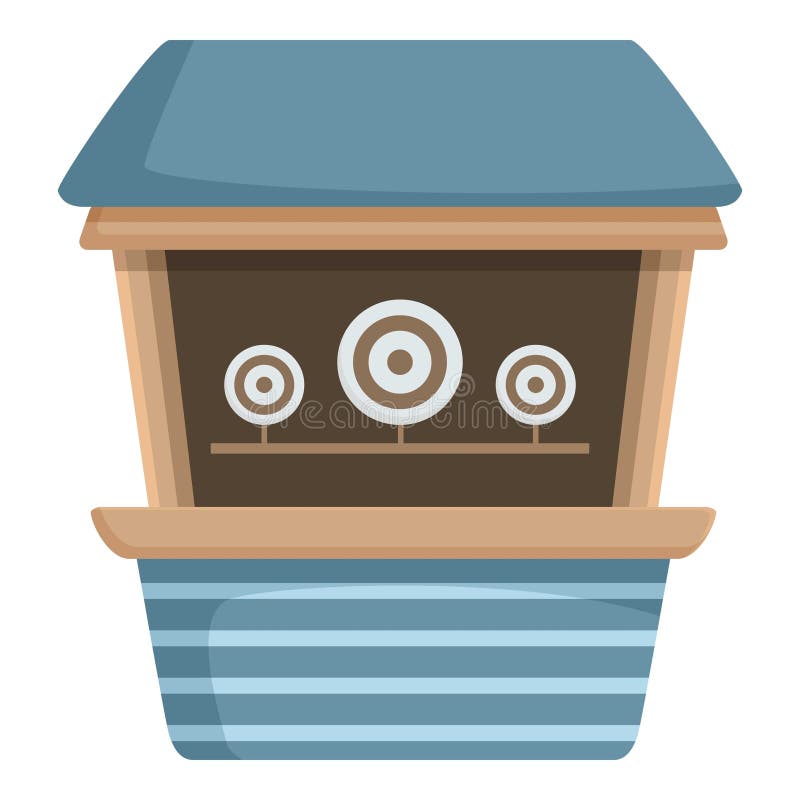 Cartoon Vector Illustration of Wooden Target Shooting Booth Stock ...