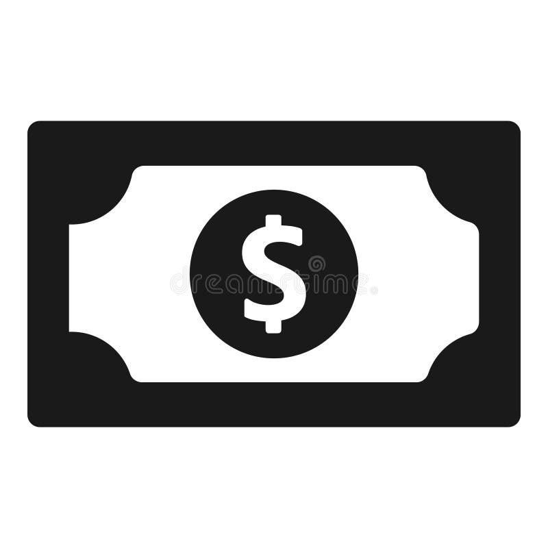 Simplistic Dollar Note Vector Icon Stock Illustration - Illustration of ...
