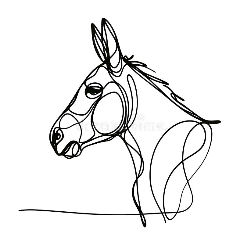Line Drawing Donkey Stock Illustrations – 1,262 Line Drawing Donkey ...