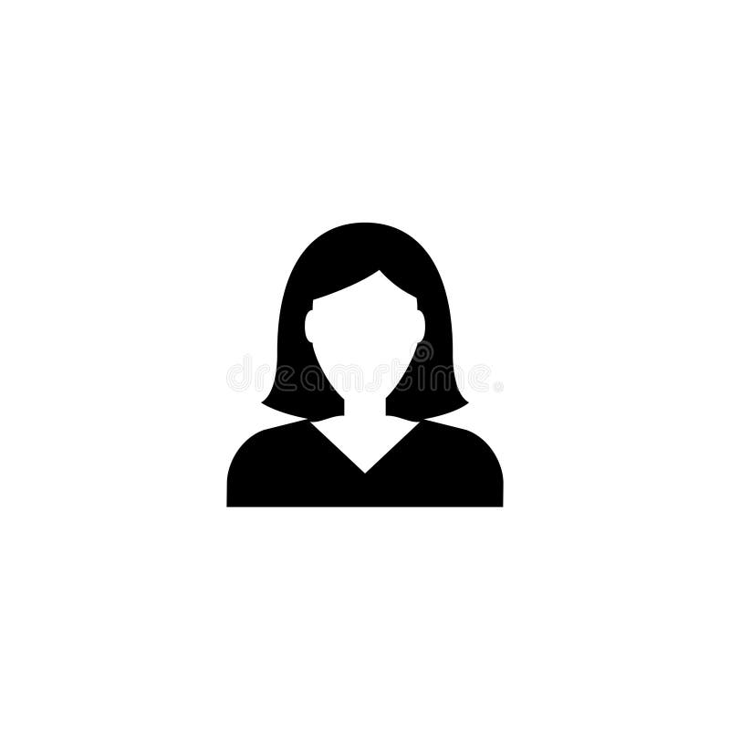 Simplistic Female Profile Vector Icon for User Interface Applications ...