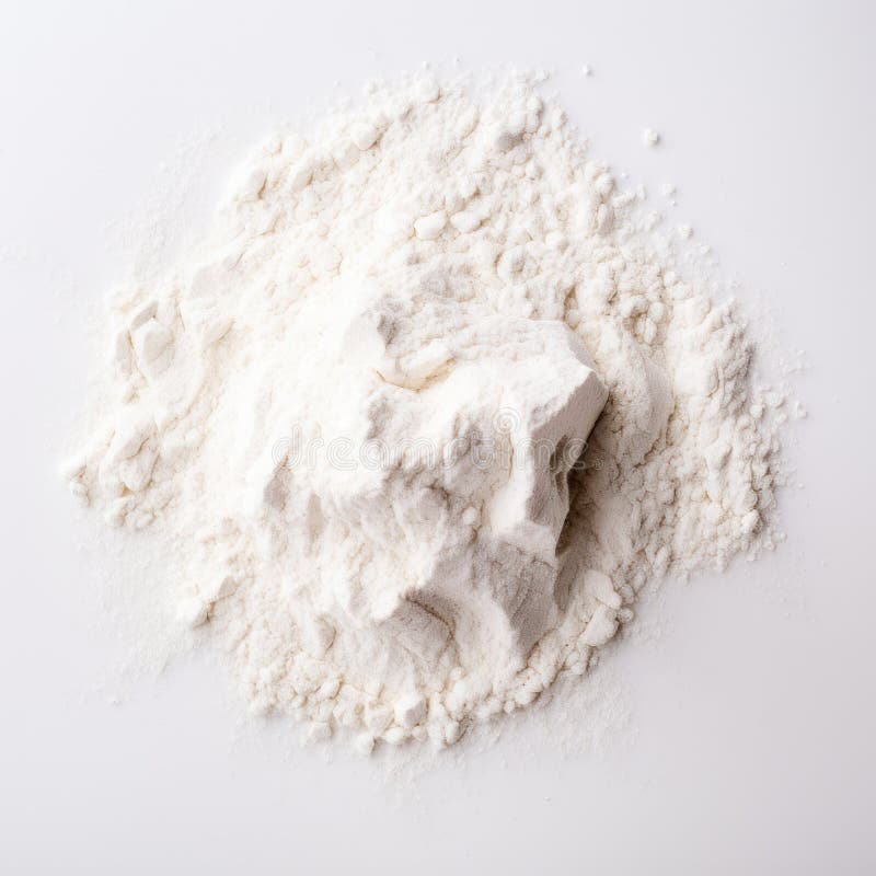 Simplistic Flour Top View on White Background AI Generated Stock ...
