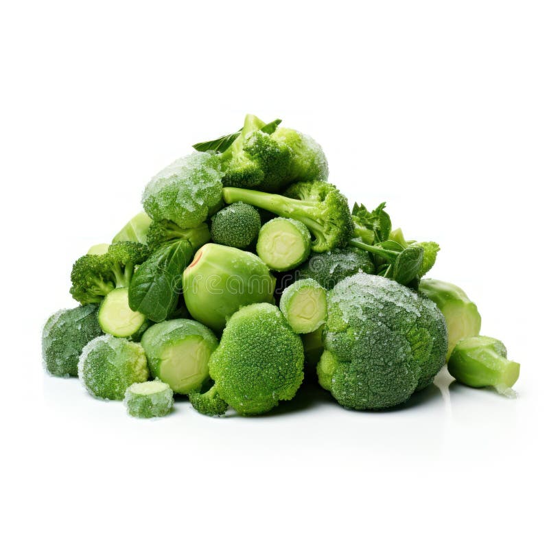 Simplistic Frozen Vegetables on White Background AI Generated Stock ...