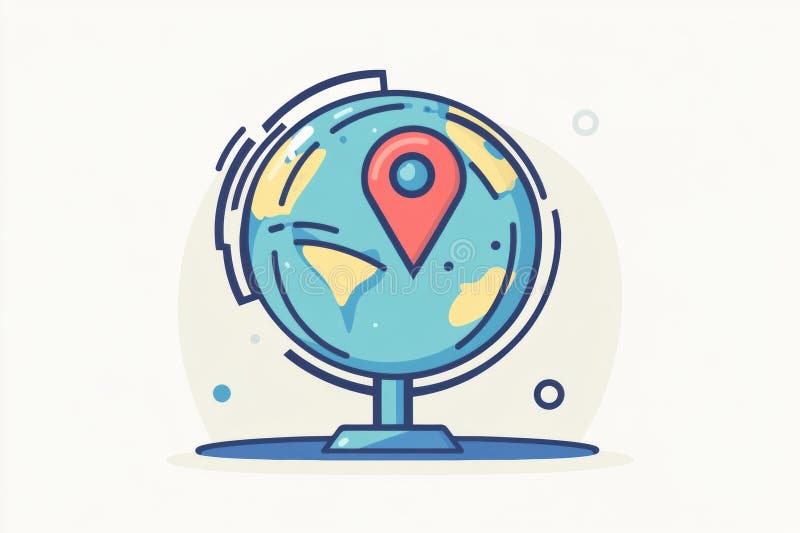 A Simplistic Globe Showcases a Highlighted Location, Representing a ...