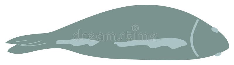 Simplistic Grey Fish Cartoon, Minimalistic Aquatic Design, Digital ...
