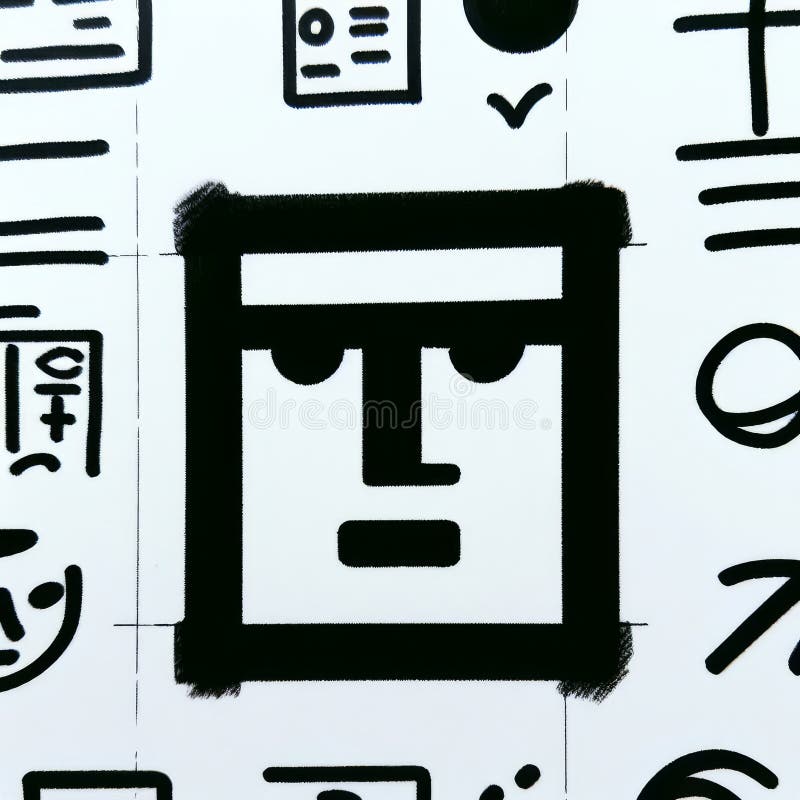 A Simplistic, Hand-drawn Face, a Stylized Representation of a Human ...