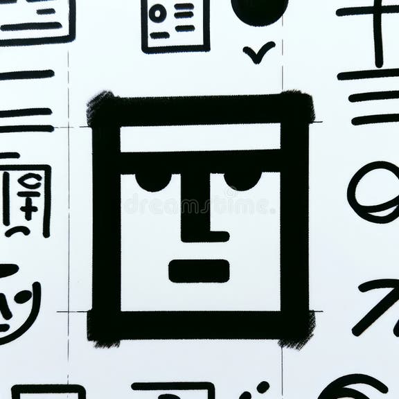 A Simplistic, Hand-drawn Face, a Stylized Representation of a Human ...