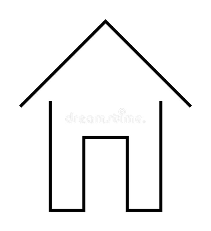 Simplistic House Outline with Black Lines Depicting Basic Structure of ...
