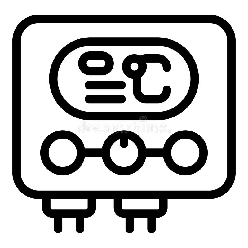 Black and White Icon of Electric Meter Stock Vector - Illustration of ...