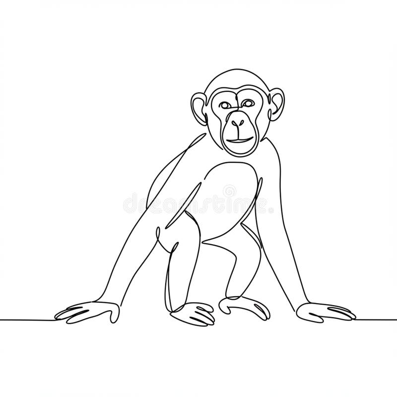 Monkey Single Line Stock Illustrations – 556 Monkey Single Line Stock ...