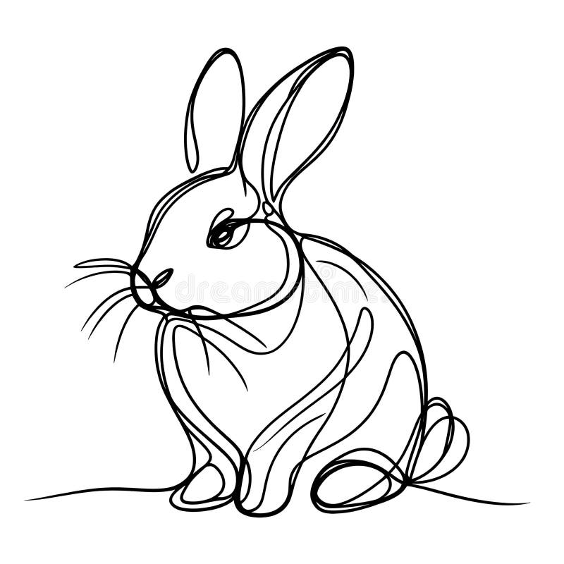 Line Drawing Rabbit Stock Illustrations – 19,572 Line Drawing Rabbit ...