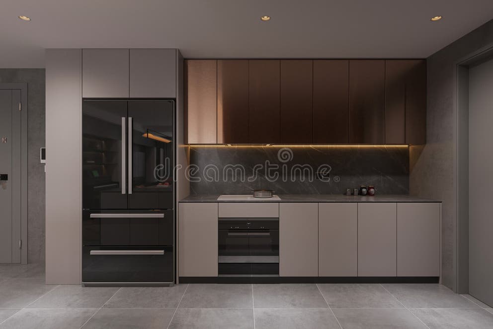 Simplistic Modern Kitchen Interior of Modern Technology Stock ...