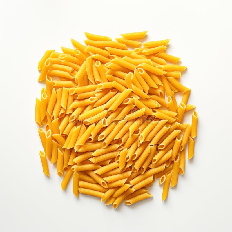 Simplistic Penne Pasta on White Background AI Generated Stock ...