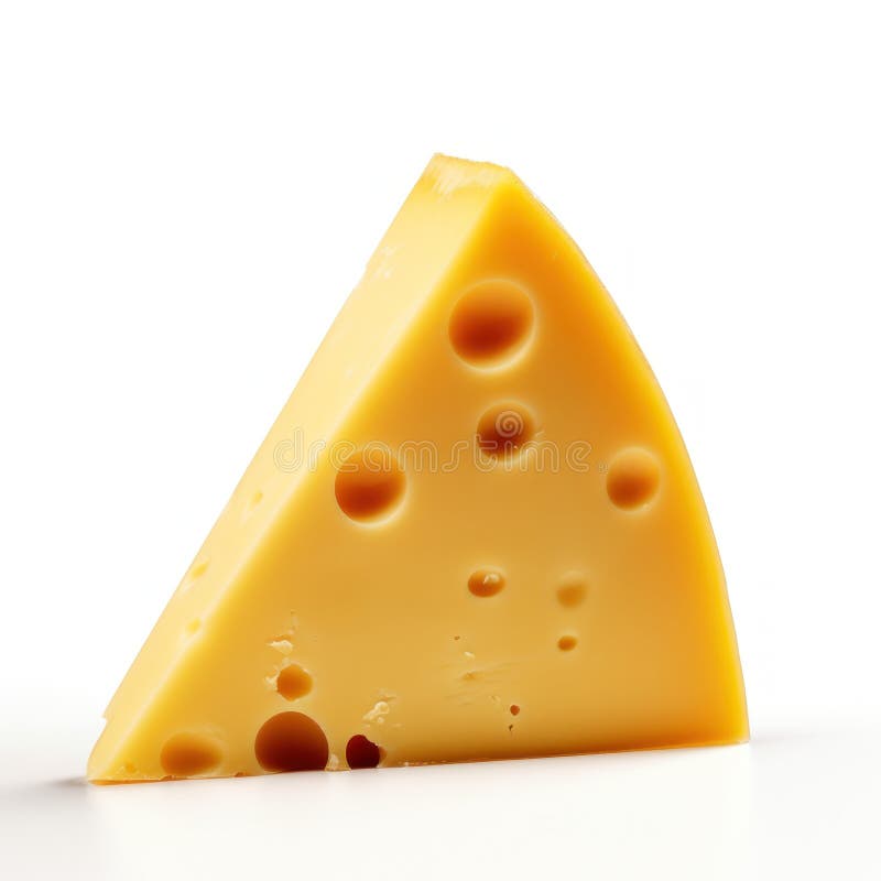 Simplistic Piece of Cheese on White Background AI Generated Stock ...