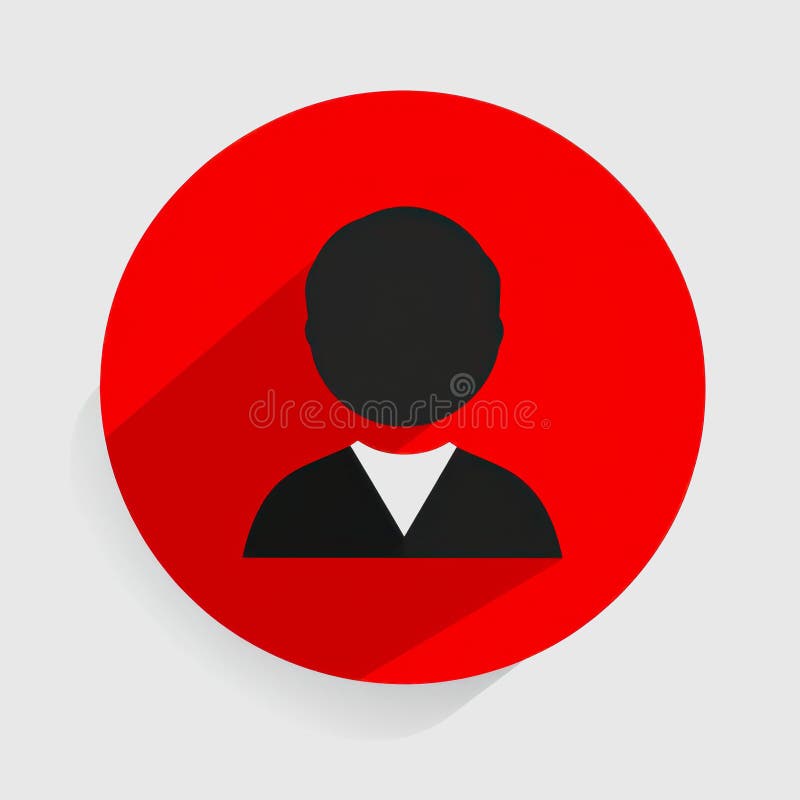 Simplistic Profile Icon Design on a Bold Red Background Representing ...