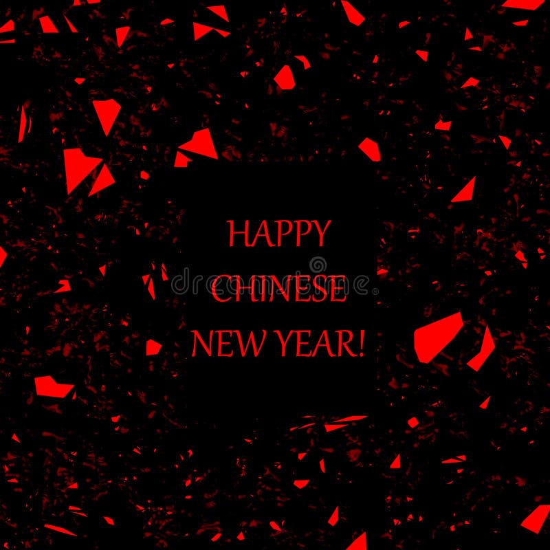 Simplistic Red and Black Chinese New Year Card Stock Illustration ...