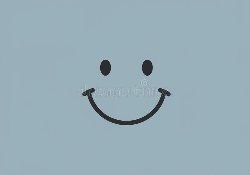 A Simplistic Smiley Face on a Light Blue Background. the Design ...