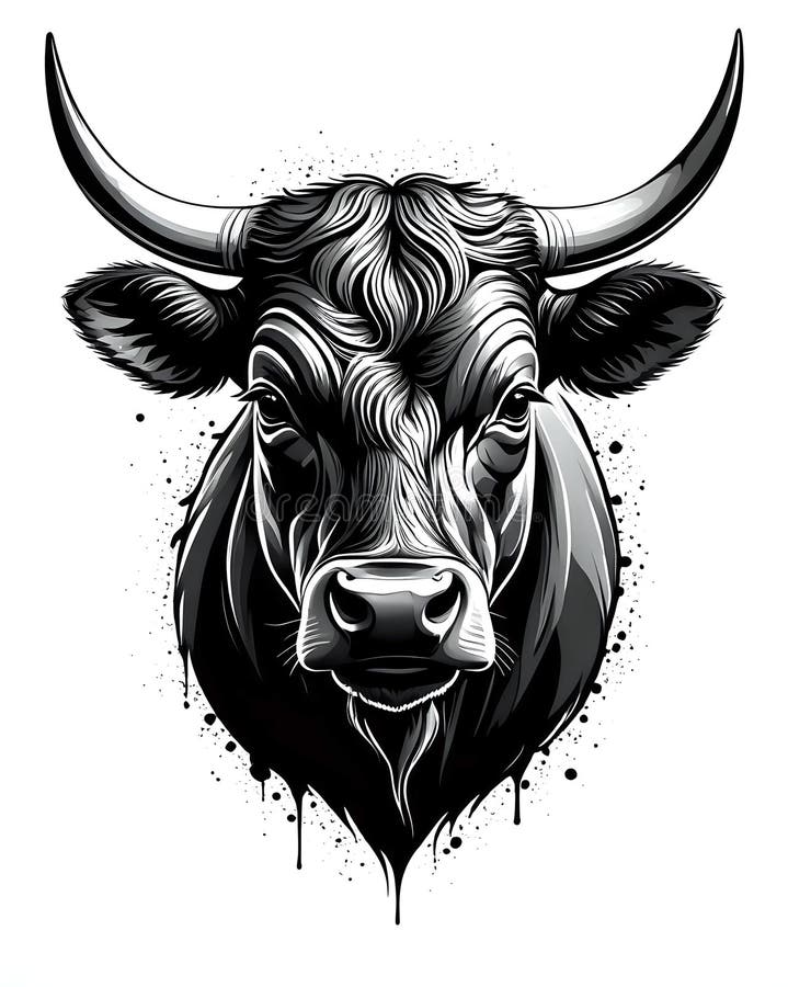Simplistic Stylized Logo Concept Design of Black Bull Stock ...