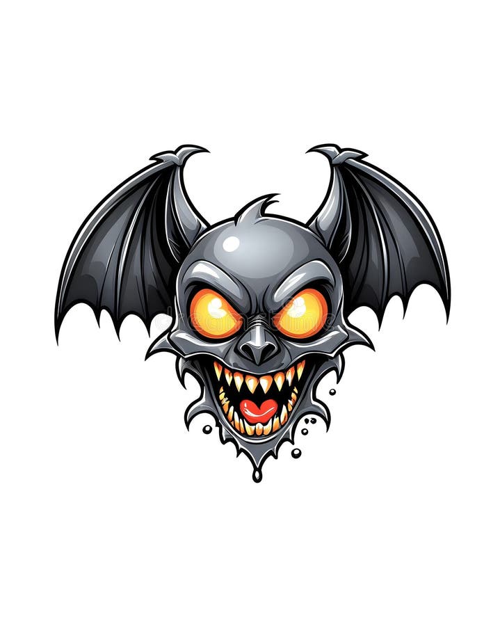 Simplistic Stylized Logo Concept Design of Evil Bat Stock Illustration ...