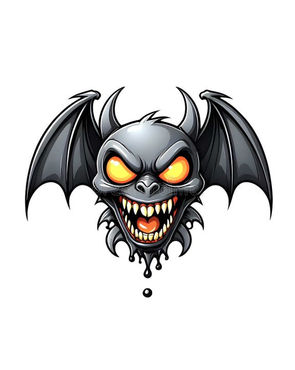 Simplistic Stylized Logo Concept Design of Evil Bat Stock Illustration ...