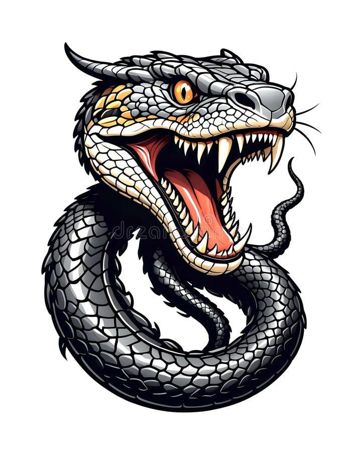 Simplistic Stylized Logo Concept Design of Rattlesnake Stock ...