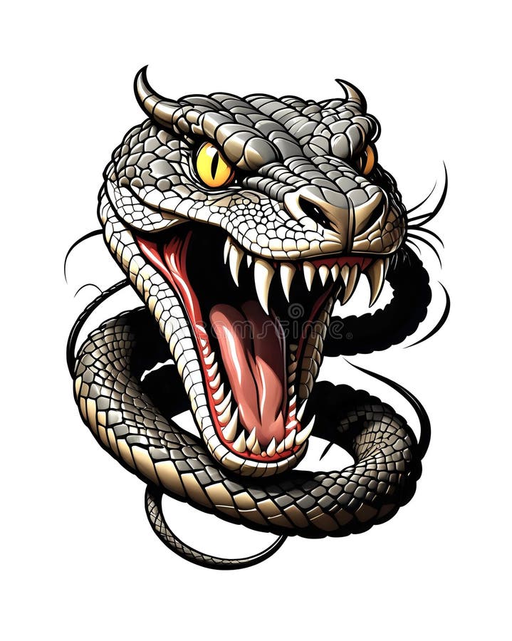 Simplistic Stylized Logo Concept Design of Rattlesnake Stock ...