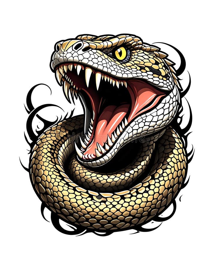 Simplistic Stylized Logo Concept Design of Rattlesnake Stock ...