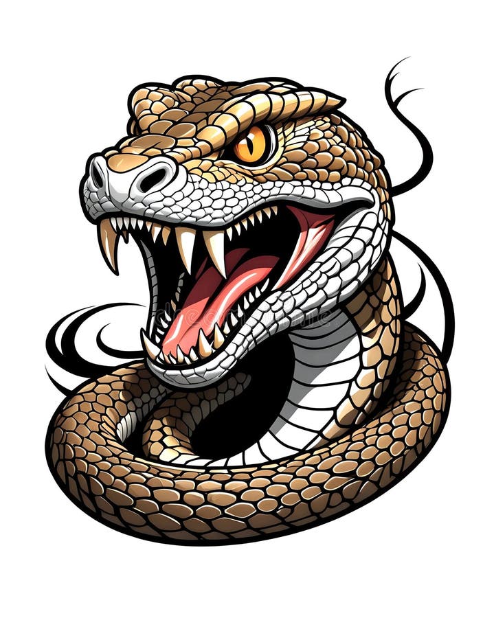 Simplistic Stylized Logo Concept Design of Rattlesnake Stock ...