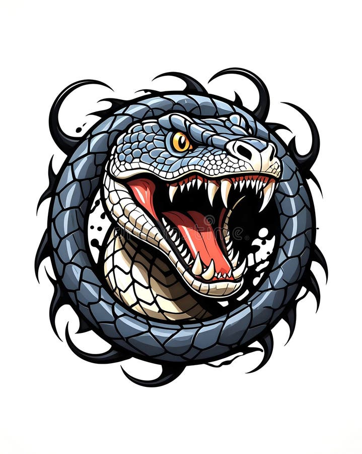 Simplistic Stylized Logo Concept Design of Rattlesnake Stock ...