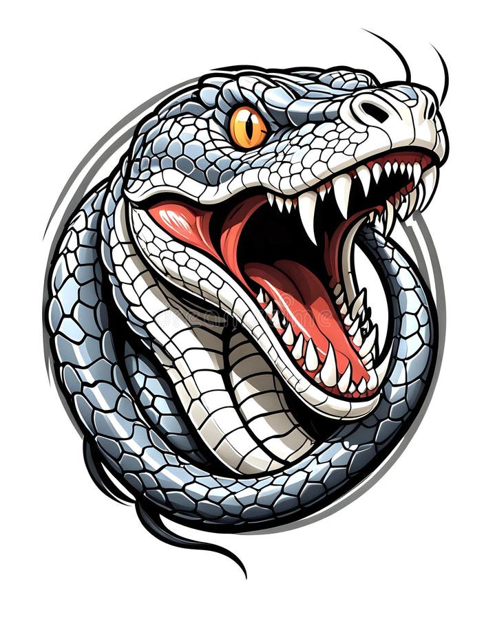 Simplistic Stylized Logo Concept Design of Rattlesnake Stock ...