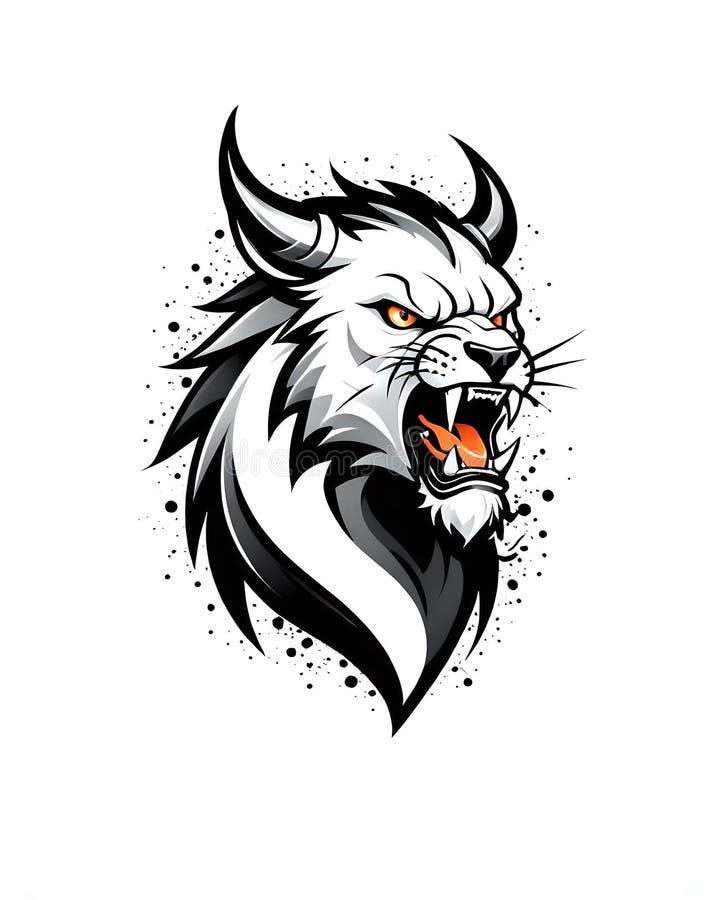 Simplistic Stylized Logo Concept Design of Wolf Stock Illustration ...