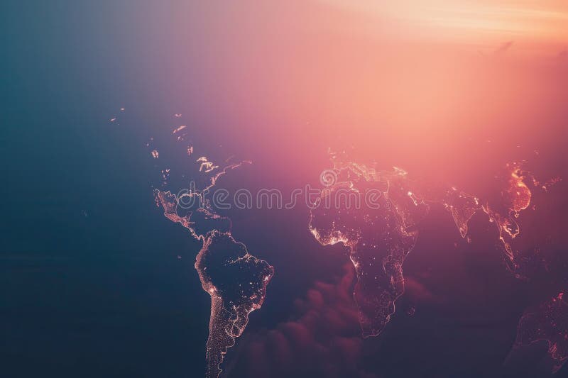 A Simplistic, Stylized Outline of the Earth with Continents. the Image ...