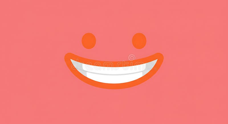 A Simplistic, Stylized Smiley Face Featuring Two Circular Orange Eyes ...