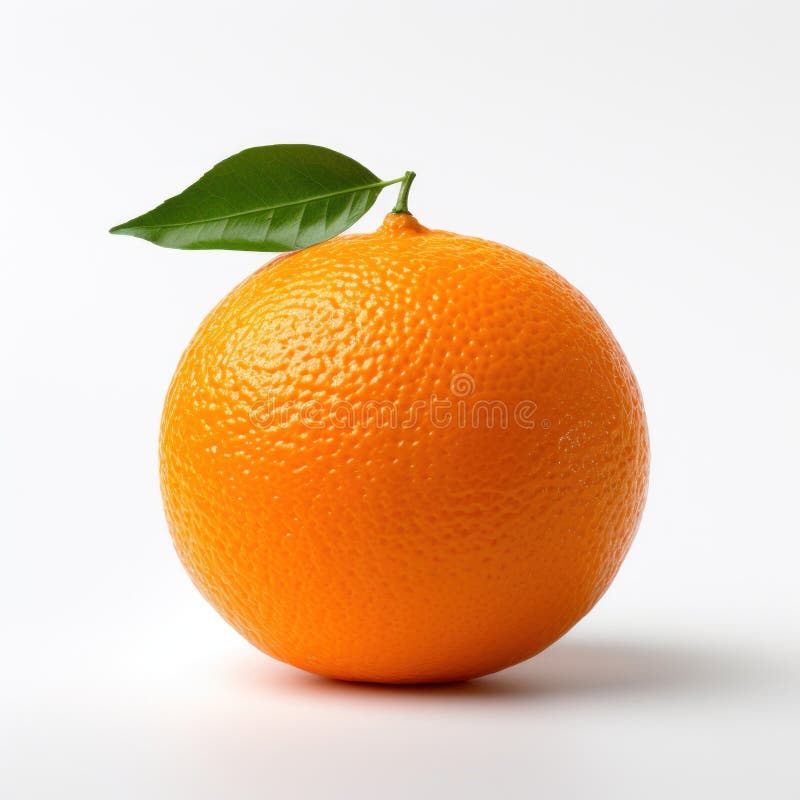 Simplistic Tangerine on White Background AI Generated Stock ...