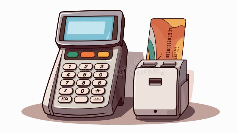 Pos Device Bill and Credit Card Vector Design Stock Illustration ...