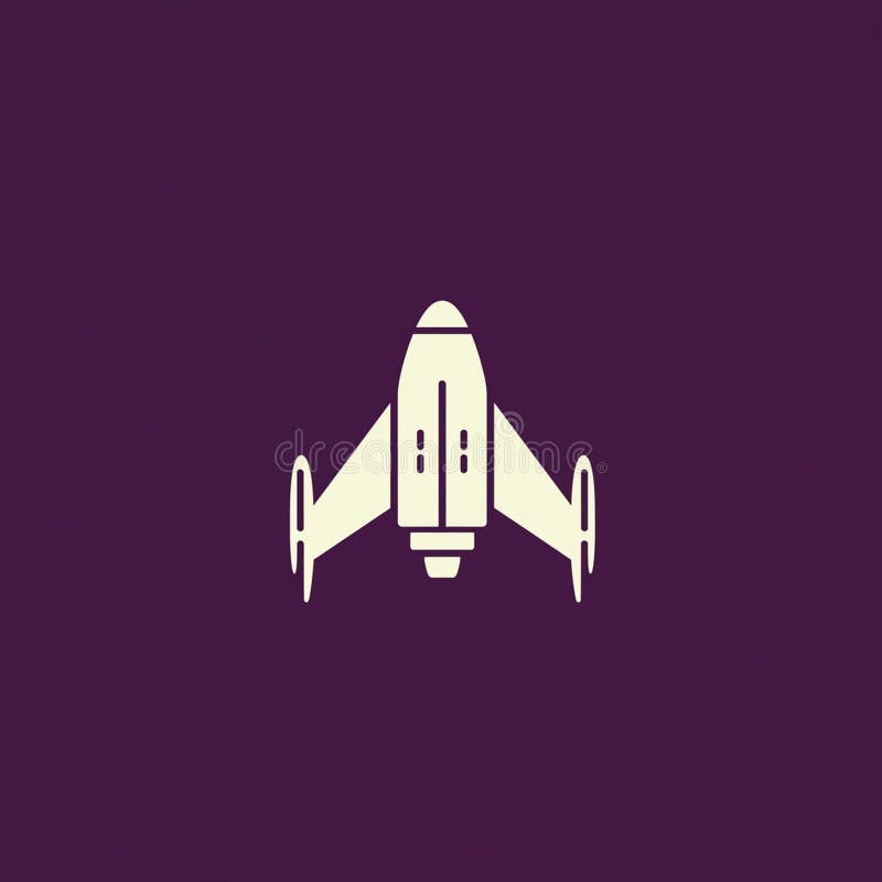 Simplistic Vector Graphic of a Spaceship, Resembling Classic Sci-fi ...