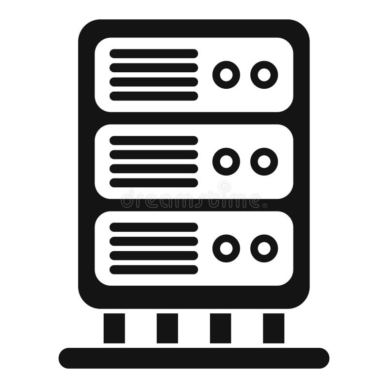 Black and White Illustration of a Server Rack Icon Stock Vector ...