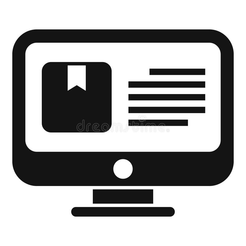 Modern Black and White Computer Monitor Icon Stock Vector ...