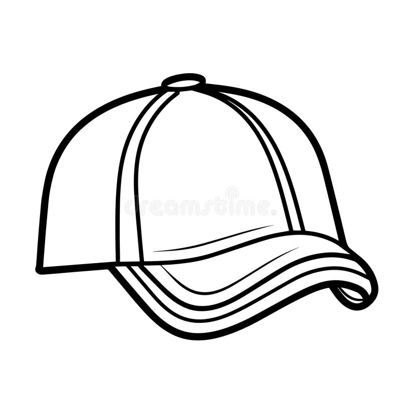 Simplistic Vector Outline of a Baseball Caps Icon for Versatile Usage ...
