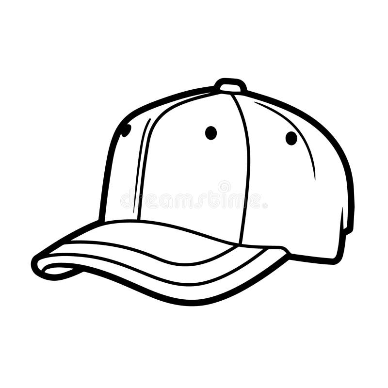 Simplistic Vector Outline of a Baseball Caps Icon for Versatile Usage ...